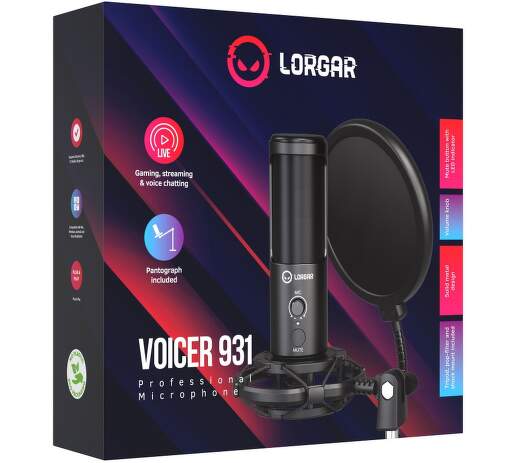 Lorgar Voicer 931 (LRG-CMT931) čierny PC mikrofón | Nay.sk