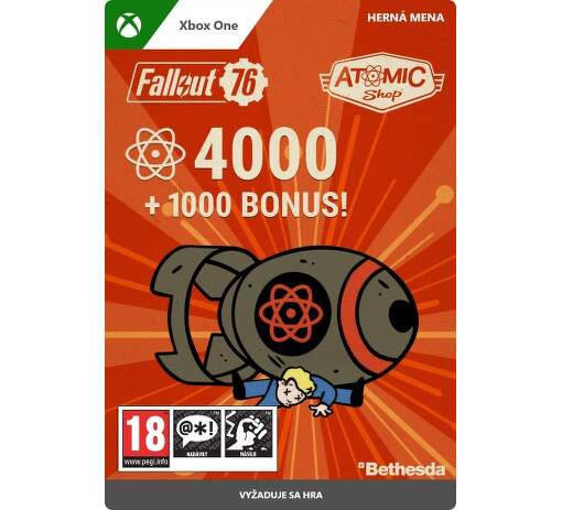 Fallout 76: 4000 (+1000 Bonus) Atoms Xbox One ESD 7LM-00053 herná mena ...
