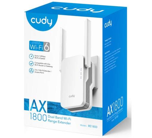 Cudy AX1800 (RE1800) Wi-Fi 6 extender biely | Nay.sk