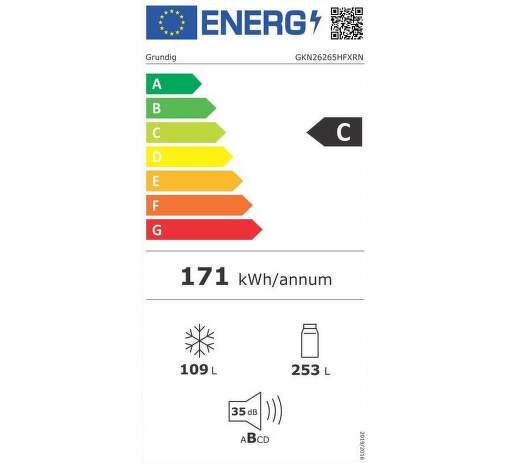 Grundig GKN26265HFXRN kombinovaná chladnička rozbalený kus s plnou ...