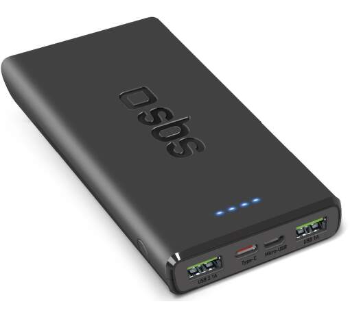 SBS powerbanka 2x USB-A/USB-C, PD, 20 W 10000 mAh čierna | Nay.sk